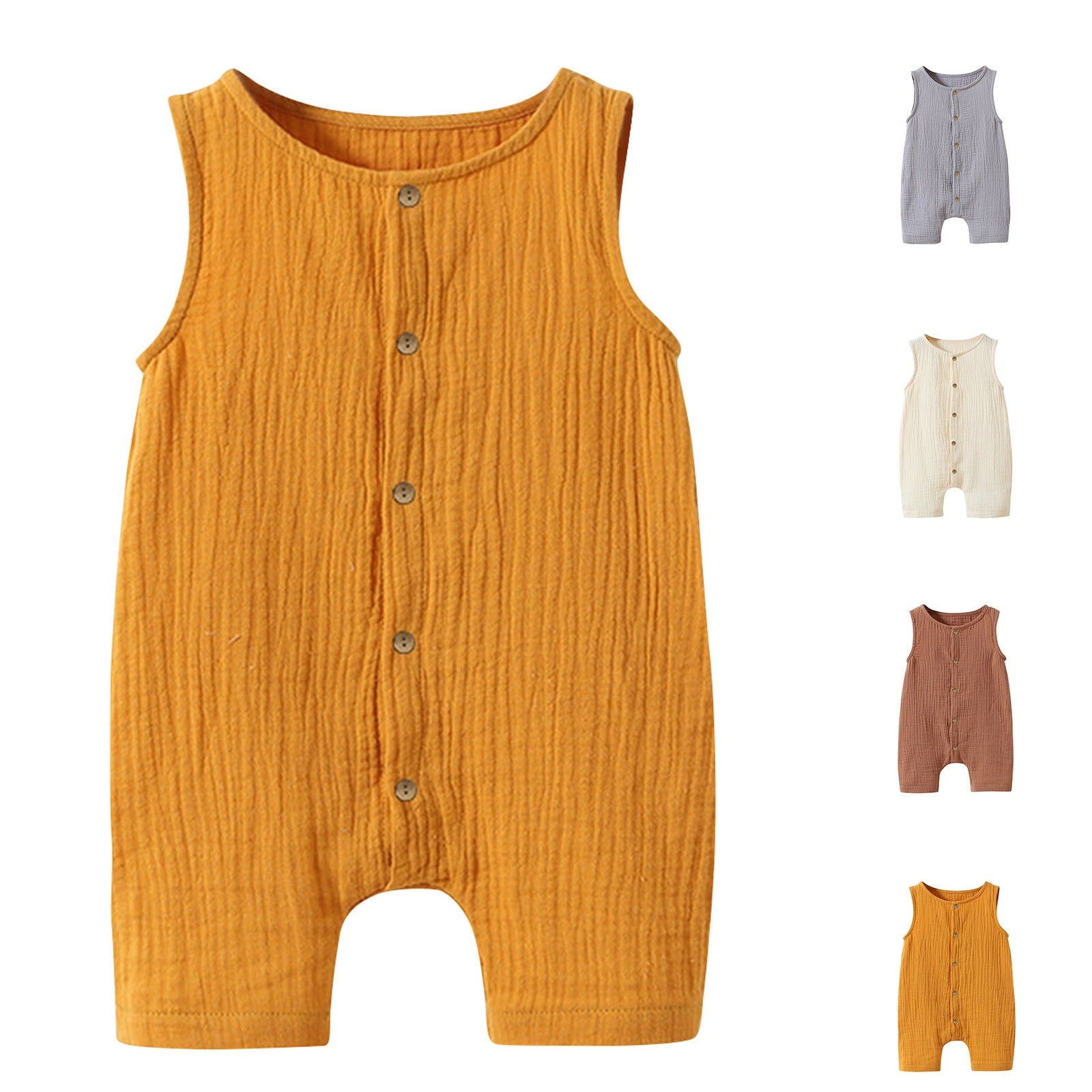 Abtuhar Newborn Short Sleeve Rompers Bodysuits Lightweight Crawling ...