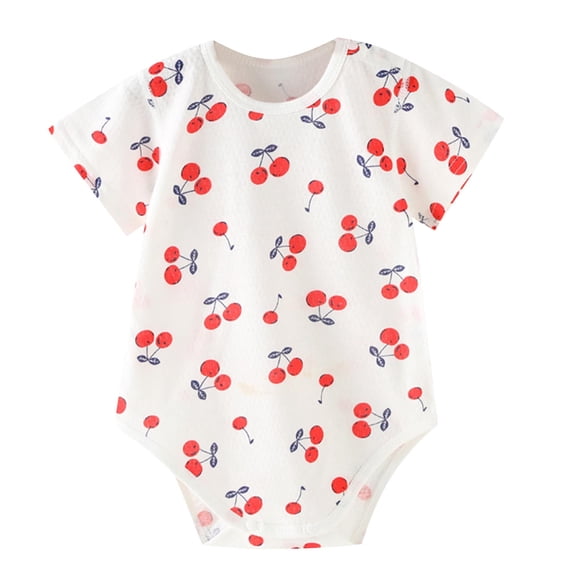 Abtuhar Newborn Summer Printed Short Sleeve Rompers Breathable Seamless ...