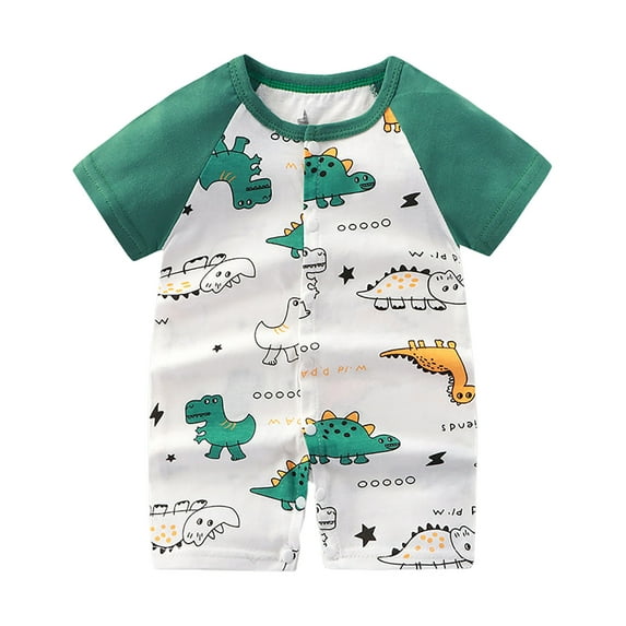 Abtuhar Newborn Summer Short Sleeve Rompers Front Snap Closure ...