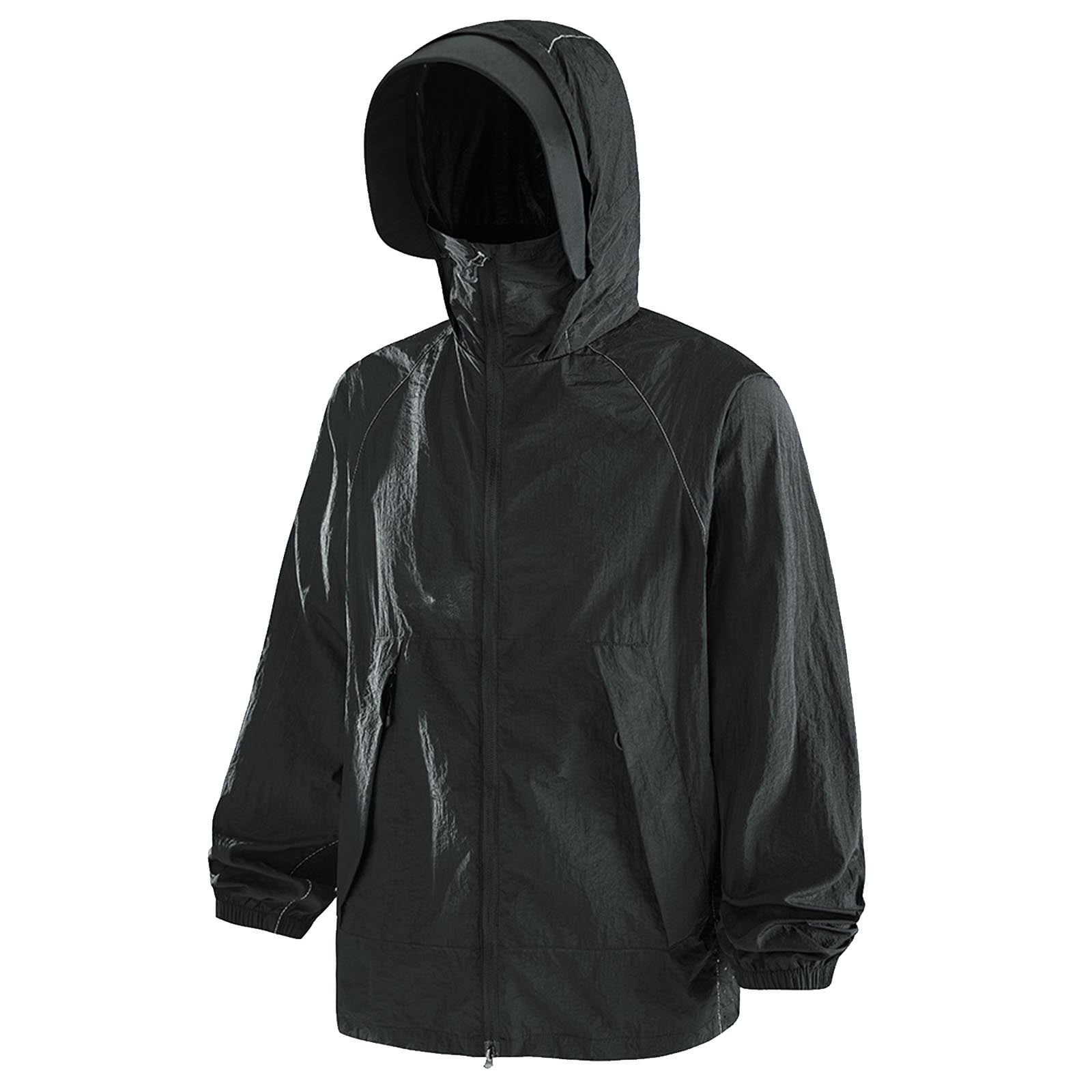 Bixock Women Outerwear Fall and Winter Solid Color Pocket Zipper Sun ...