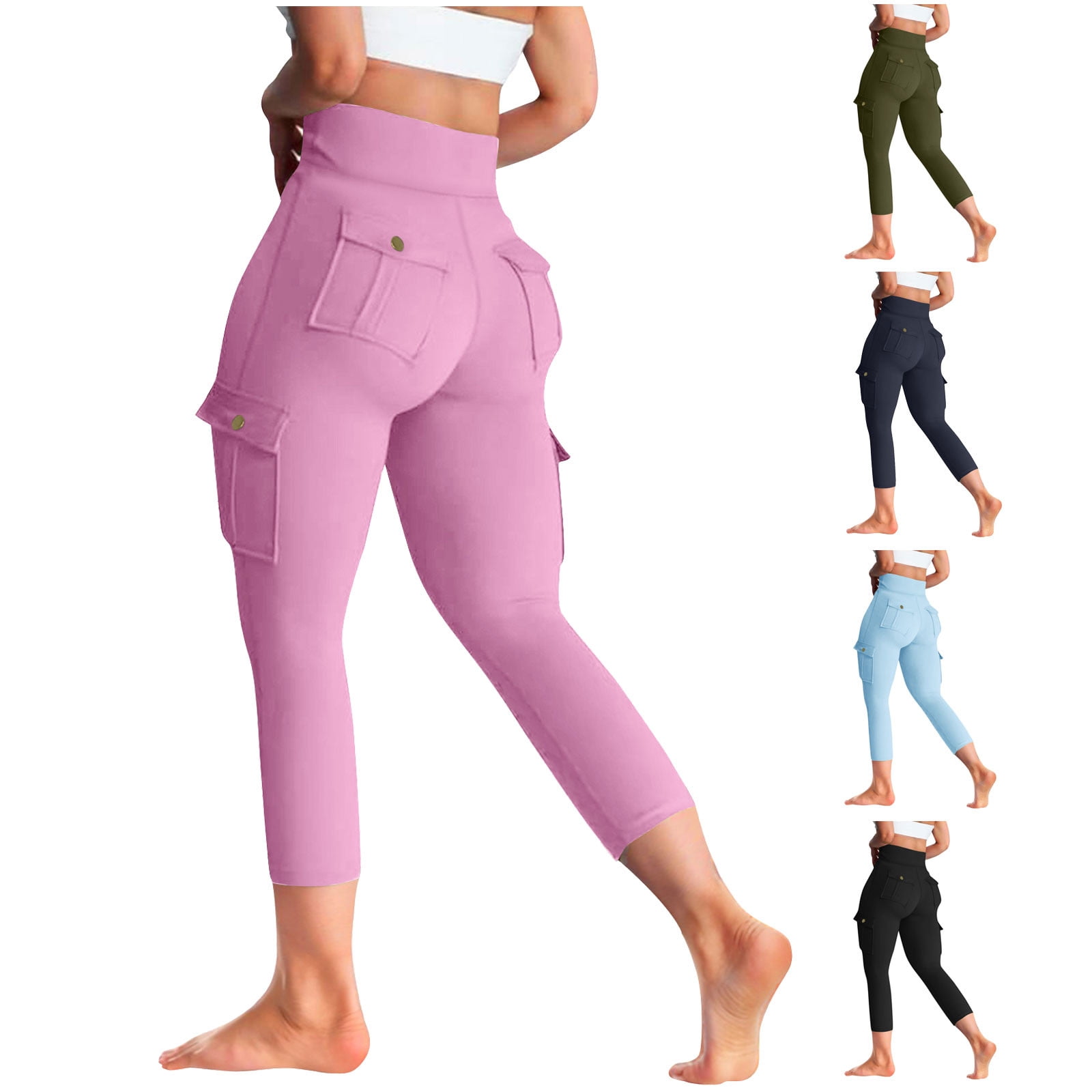 Abtuhar Women Pants Solid High Waist Fast Dry Hip Shape Tight Training ...