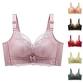 Abtuhar Women Solid Color Adjustable Strap Embroidery Breathable Bras ...