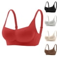 Abtuhar Women Solid Color Adjustable Strap Support Breathable Bras ...