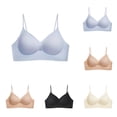 Abtuhar Women Solid Color Seamless Adjustable Strap Ice Silk Back Bras ...