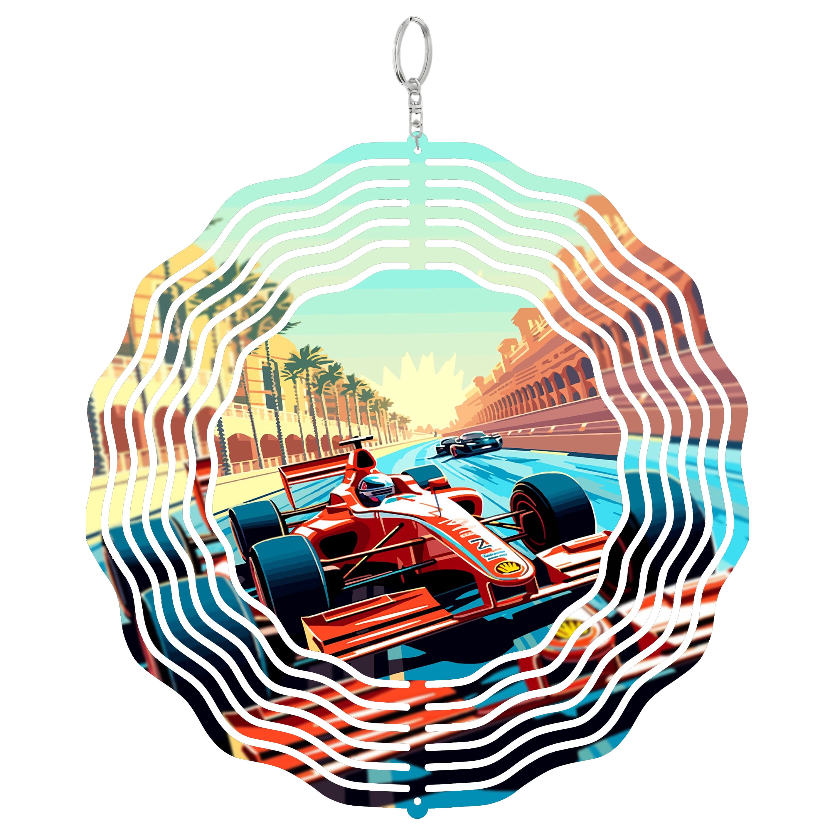 Abu Dhabi Motorsport Track 3D Wind Spinner Stainless Steel Kinetic Yard ...