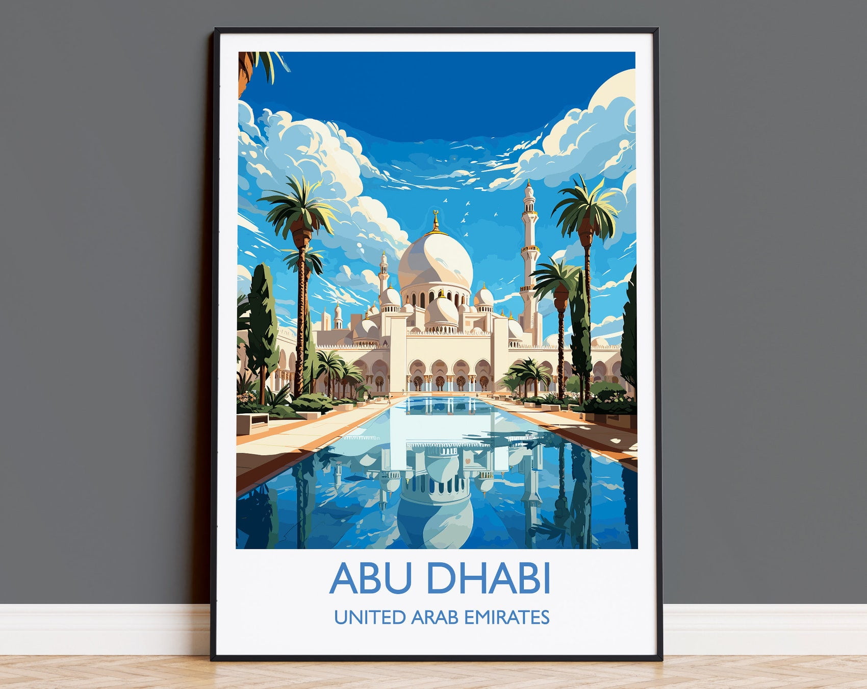 Abu Dhabi Travel Poster Wall Art, Travel Print of Abu Dhabi , United ...