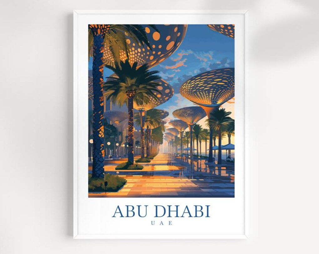 Abu Dhabi Travel Print Uae Wall Art Abu Dhabi Wall Hanging Home Décor ...