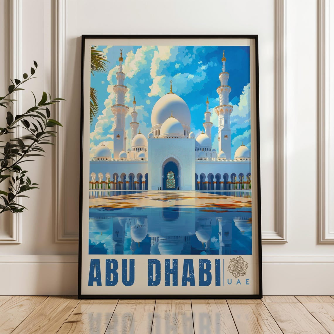 Abu Dhabi Travel Print, United Arab Emirates Wall Art Poster, Arabian ...