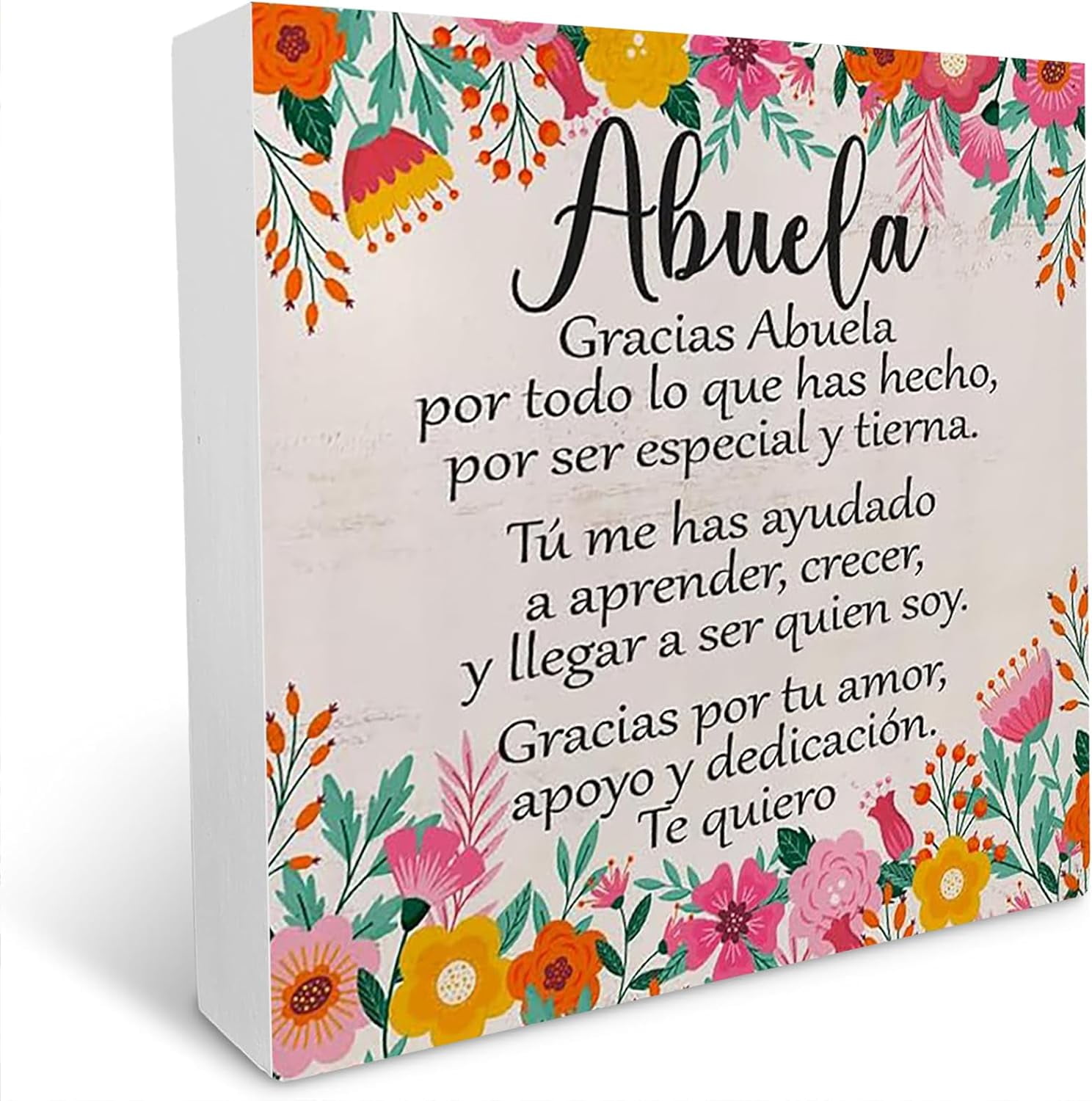 Abuela Grandma Appreciation Gifts Wood Box Sign Desk Decor,Gracias ...