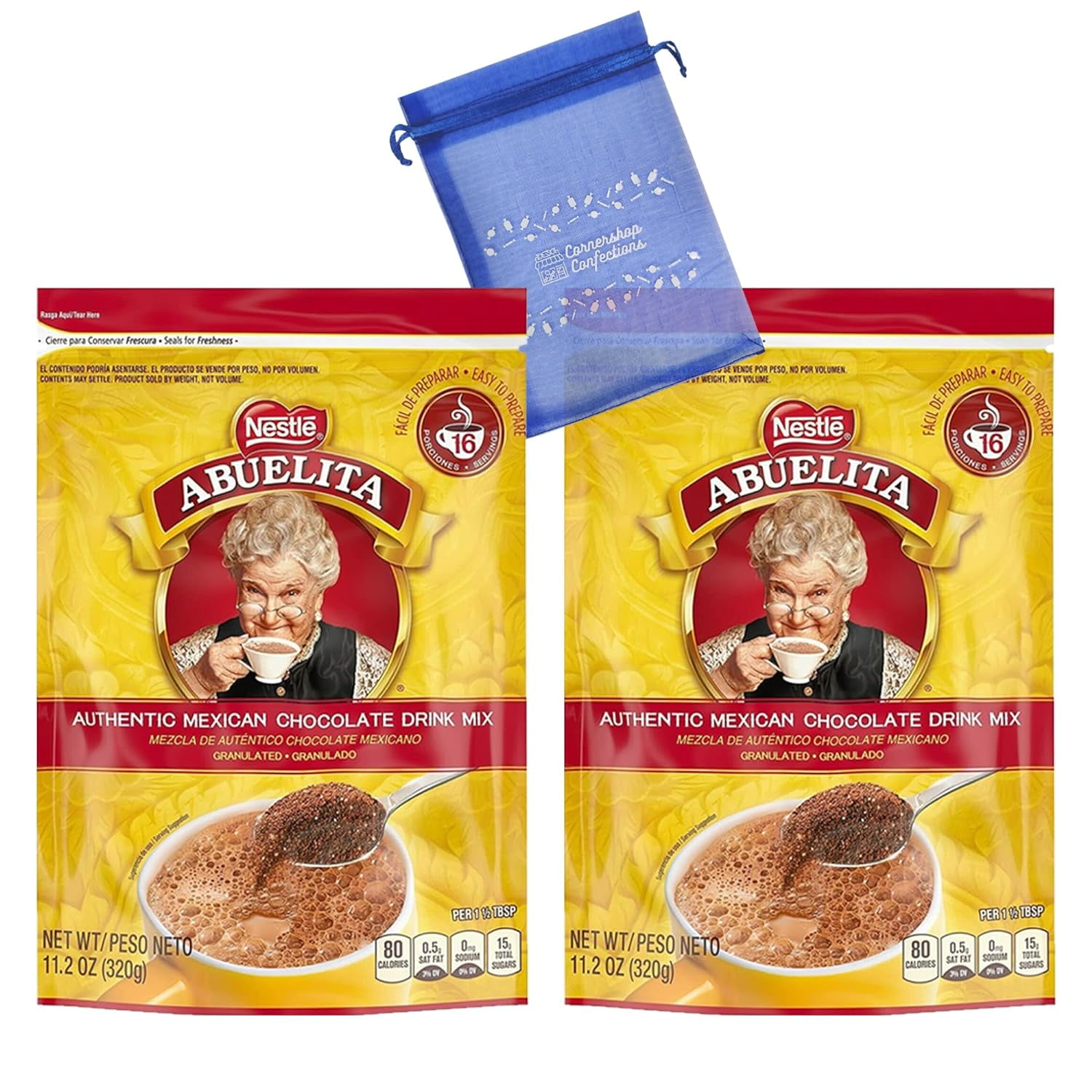 Abuelita Authentic Mexican Hot Chocolate Drink Mix 2 Bag Bundle Pack ...