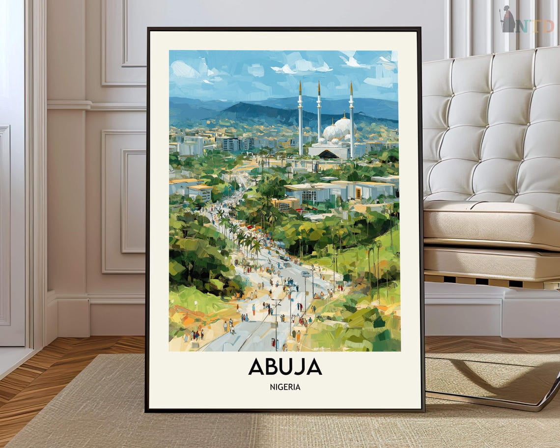 Abuja Nigeria City Map Wall Art Travel Decor Photo Print Unframed Paper ...