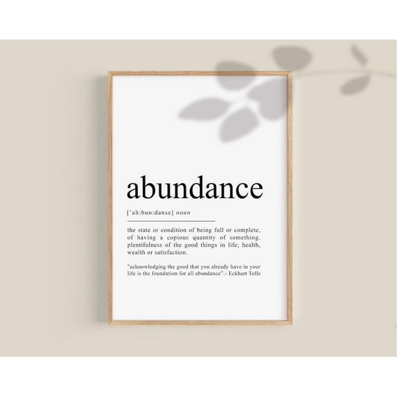 Abundance Definition Poster, Manifestations, Manifest Spiritual ...