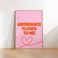 Abundance Manifestation Print Pink Orange Spiritual Wall Art Unframed ...