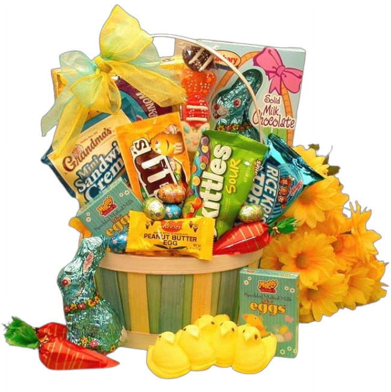 Abundant Easter Candy Gift Basket with Chocolate Bunny, Peanut Butter ...
