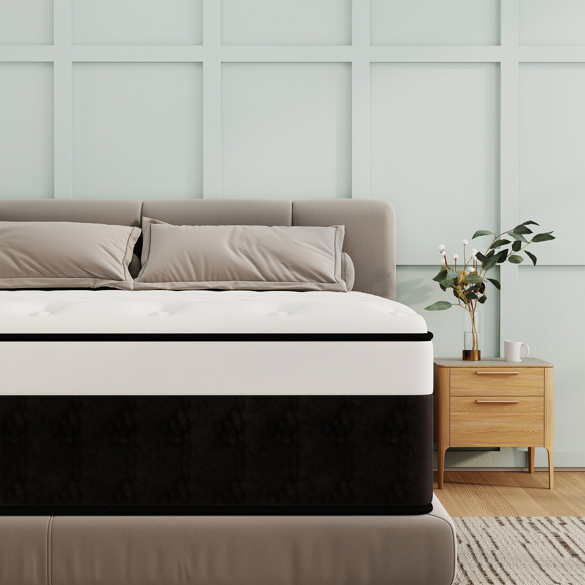 Abunitt 14 inch Queen Mattress in a Box, Hybrid Gel Memory Foam Pocket ...
