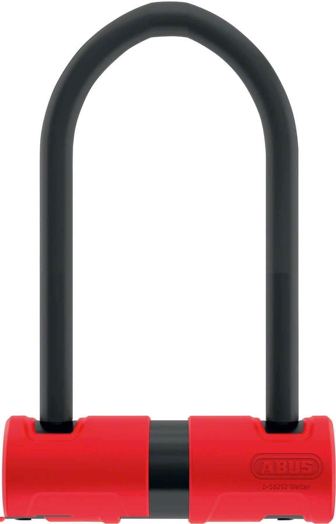 Abus 440A Alarm U-Lock - 4.2x6.3 Keyed Black/Red Includes bracket ...