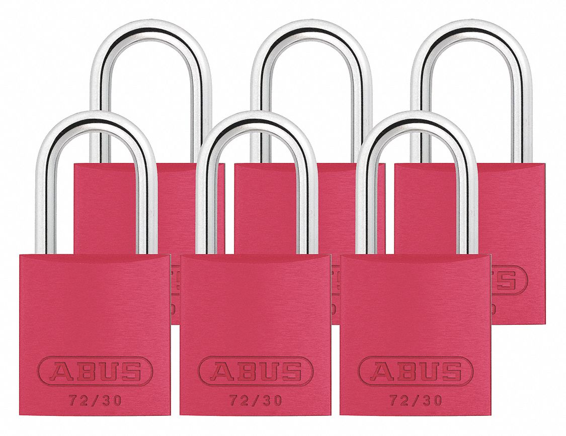 Abus Lockout Padlock,KA,Red,2-17/32"H,PK6 72/30 KA X 6 - Walmart.com