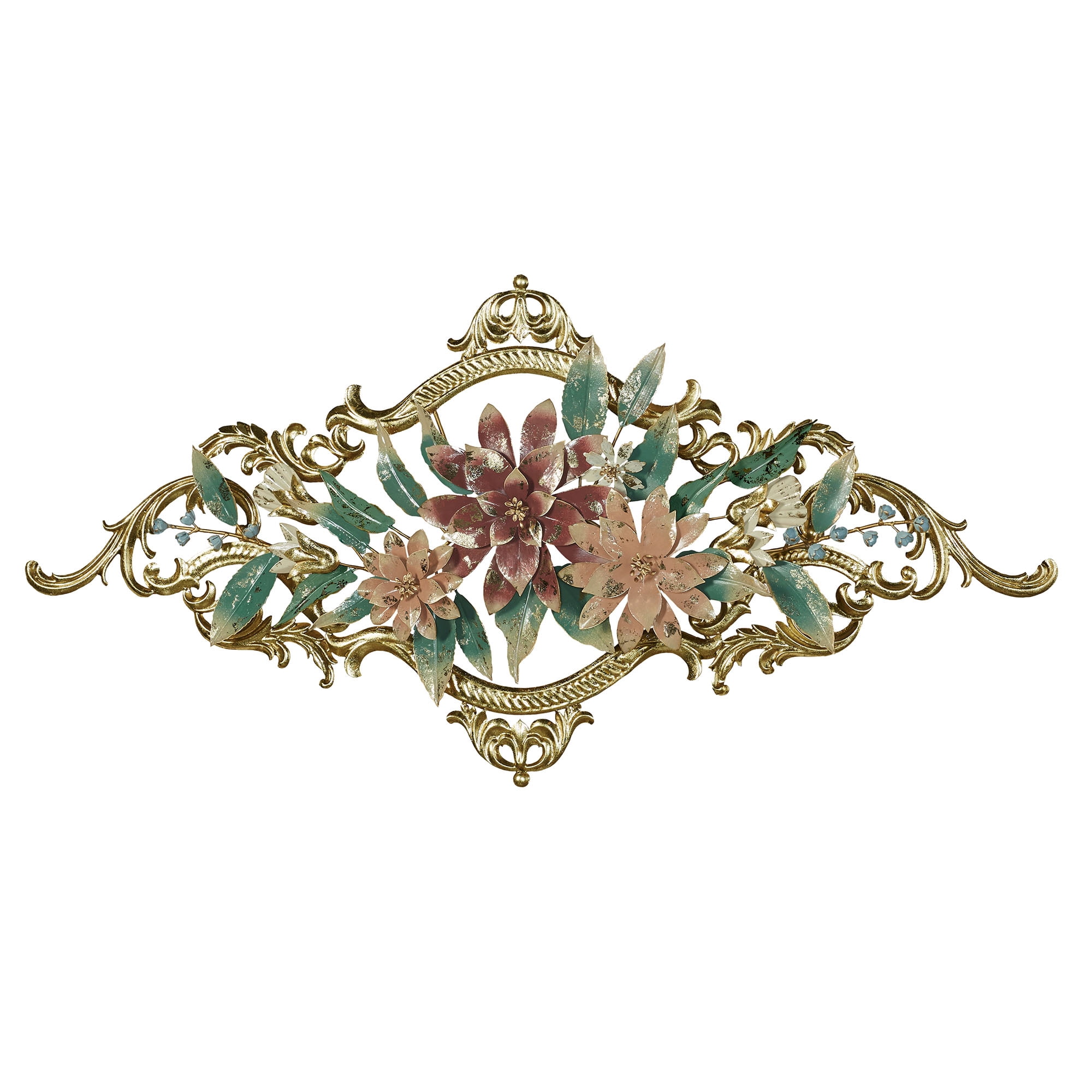 Abylissa Floral Hand-Finished Hand-Dyed Metal Wall Art with Metallic ...