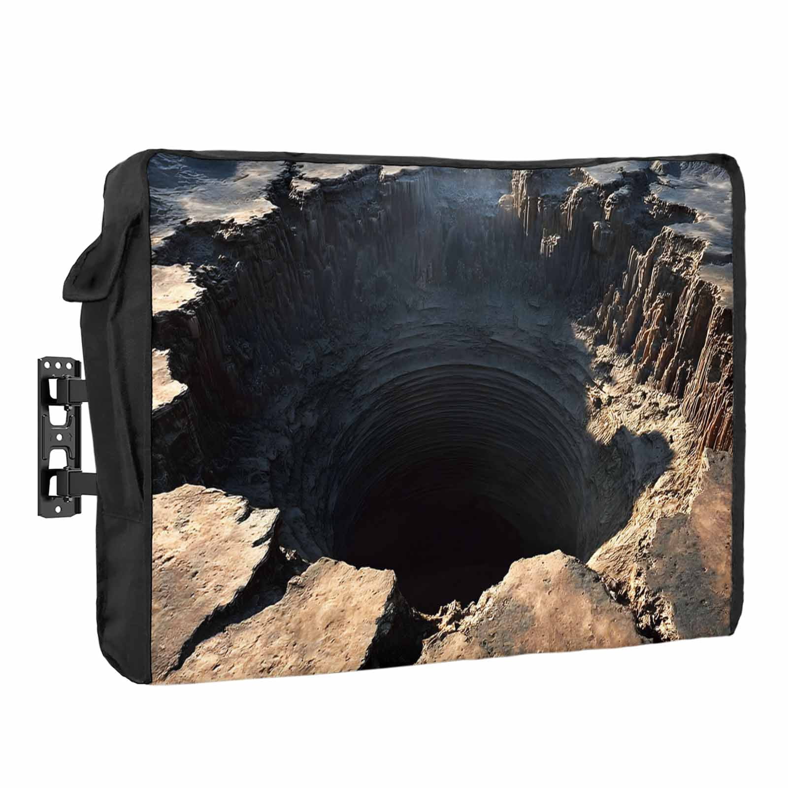 Abyss Crater Waterproof Outdoor TV Cover, Ground Fissure Earth Brown ...