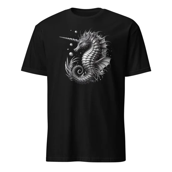 Abyssal Equinara Seahorse With A Unicorn Horn Unique Graphic Unisex T ...