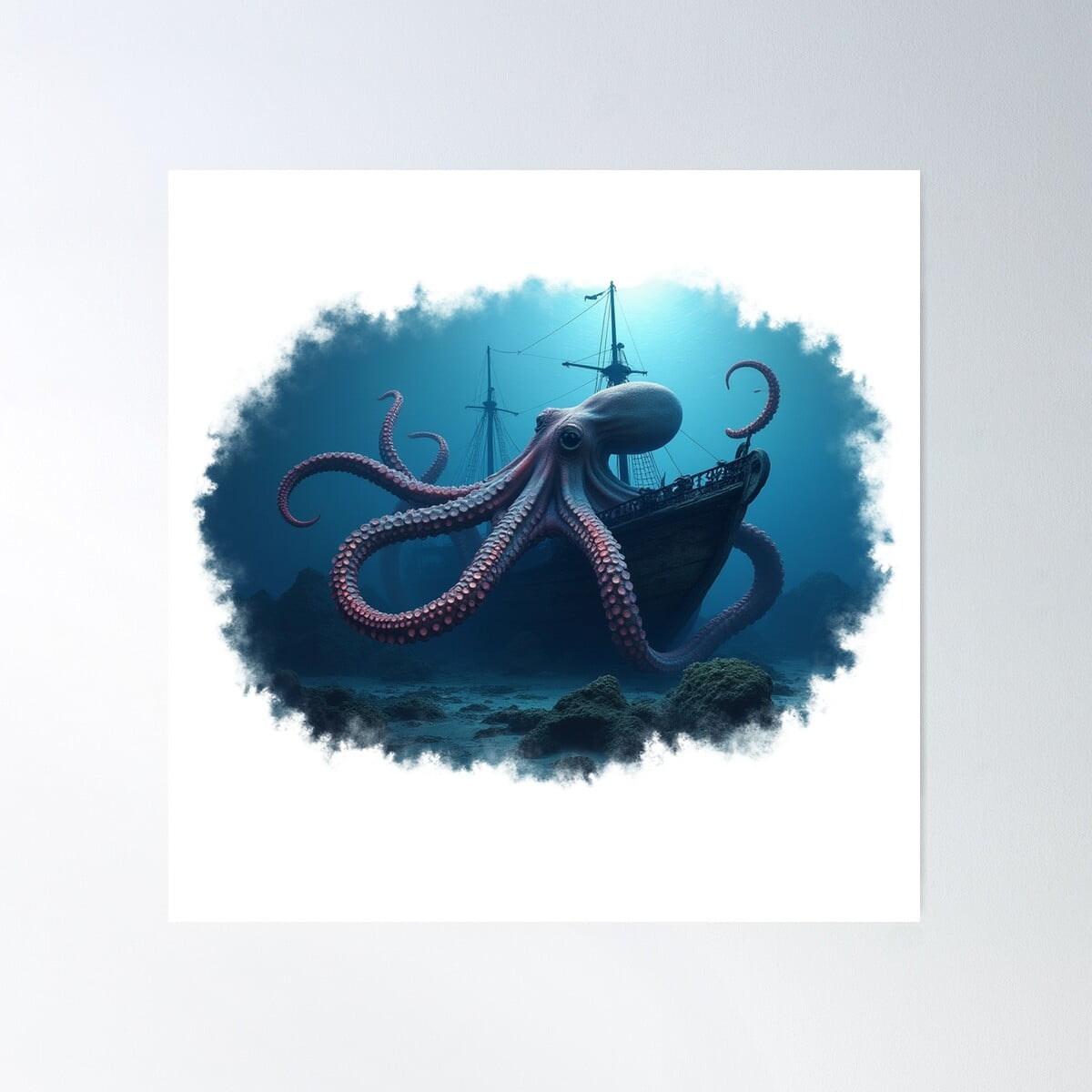 Abyssal Leviathan: The Pirate'S Doom Poster Wall Art, Modern Wall Decor ...