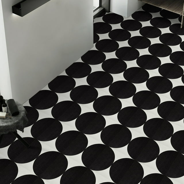 Abyssaly 12" x 12" (10Pcs) Black Peel and Stick Floor Tile Vinly ...