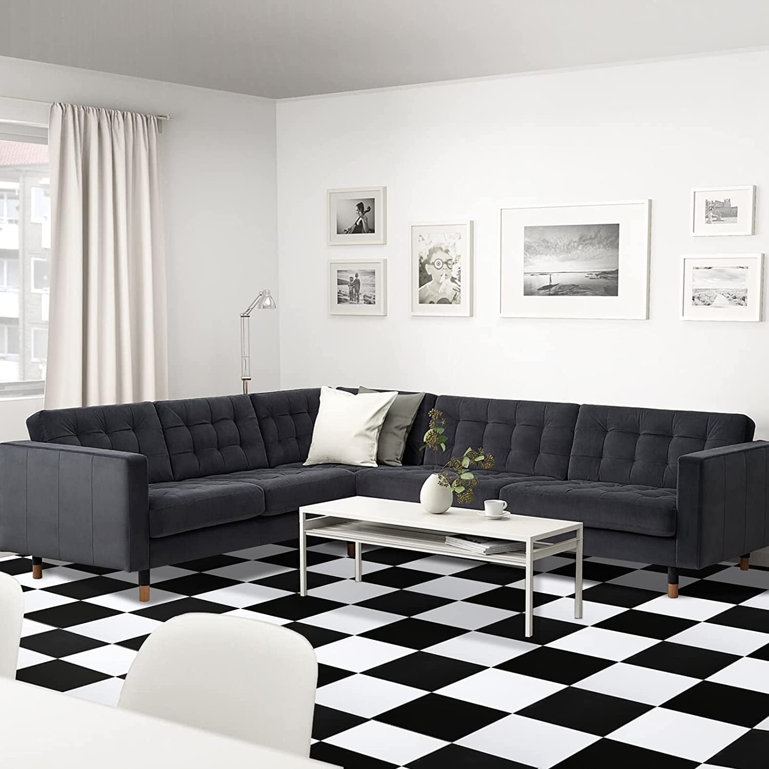 "Abyssaly Self-Adhesive 12""x12"" 20Pcs Peel and Stick Tile, Black ...