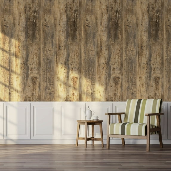 Abyssaly 15.7" x 394" Brown Wood Grain Contact Paper Peel and Stick ...