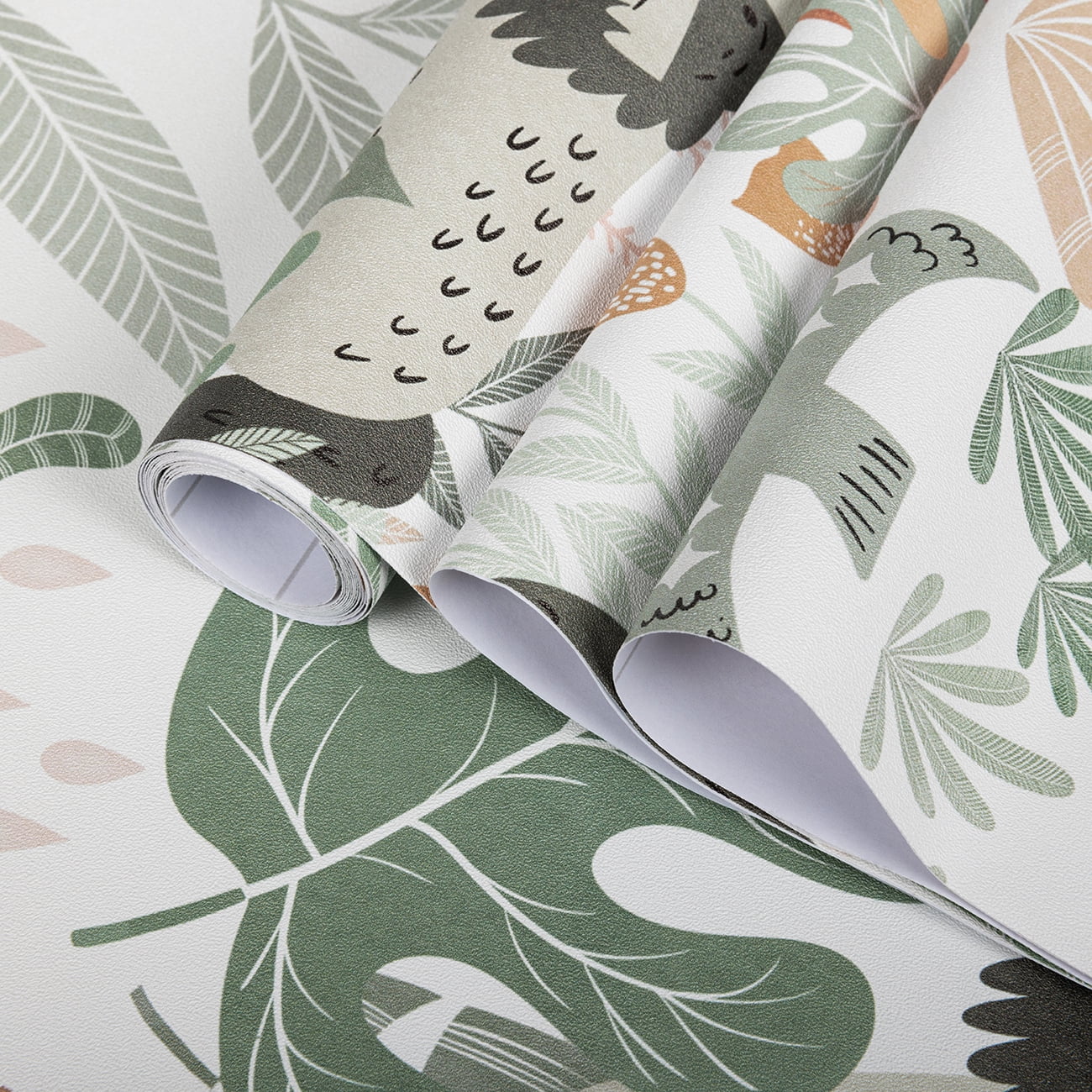 Abyssaly Fresh Peel and Stick Wallpaper Floral Animals Wall Paper 17.7 ...