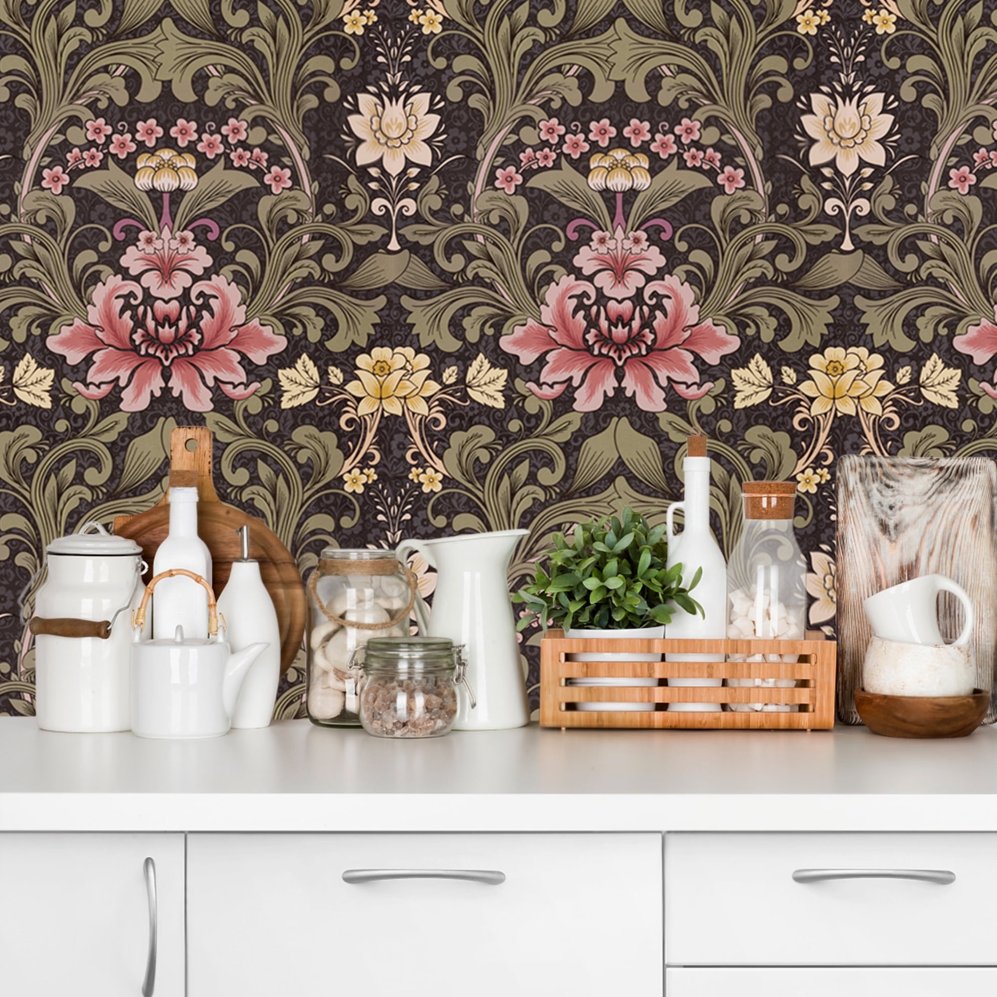 Abyssaly Floral Peel and Stick Wallpaper 20.4" x 118" Vinyl Self ...