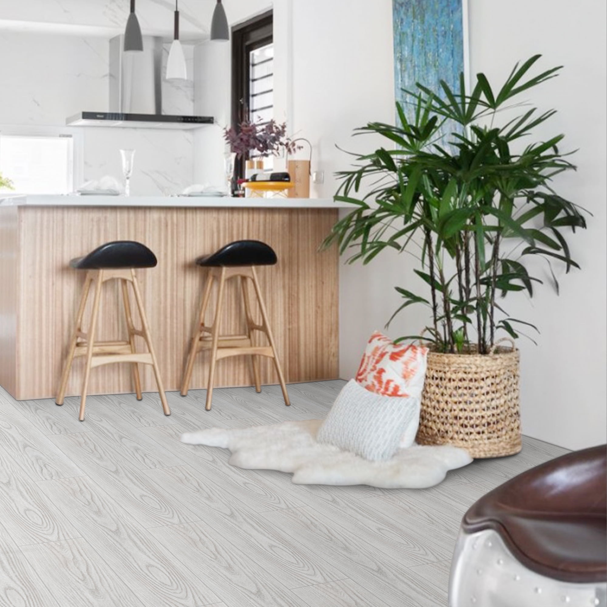 Abyssaly 20 Pcs Peel and Stick Floor Tile, 35.8 in x 5.9in, Wood Grain ...