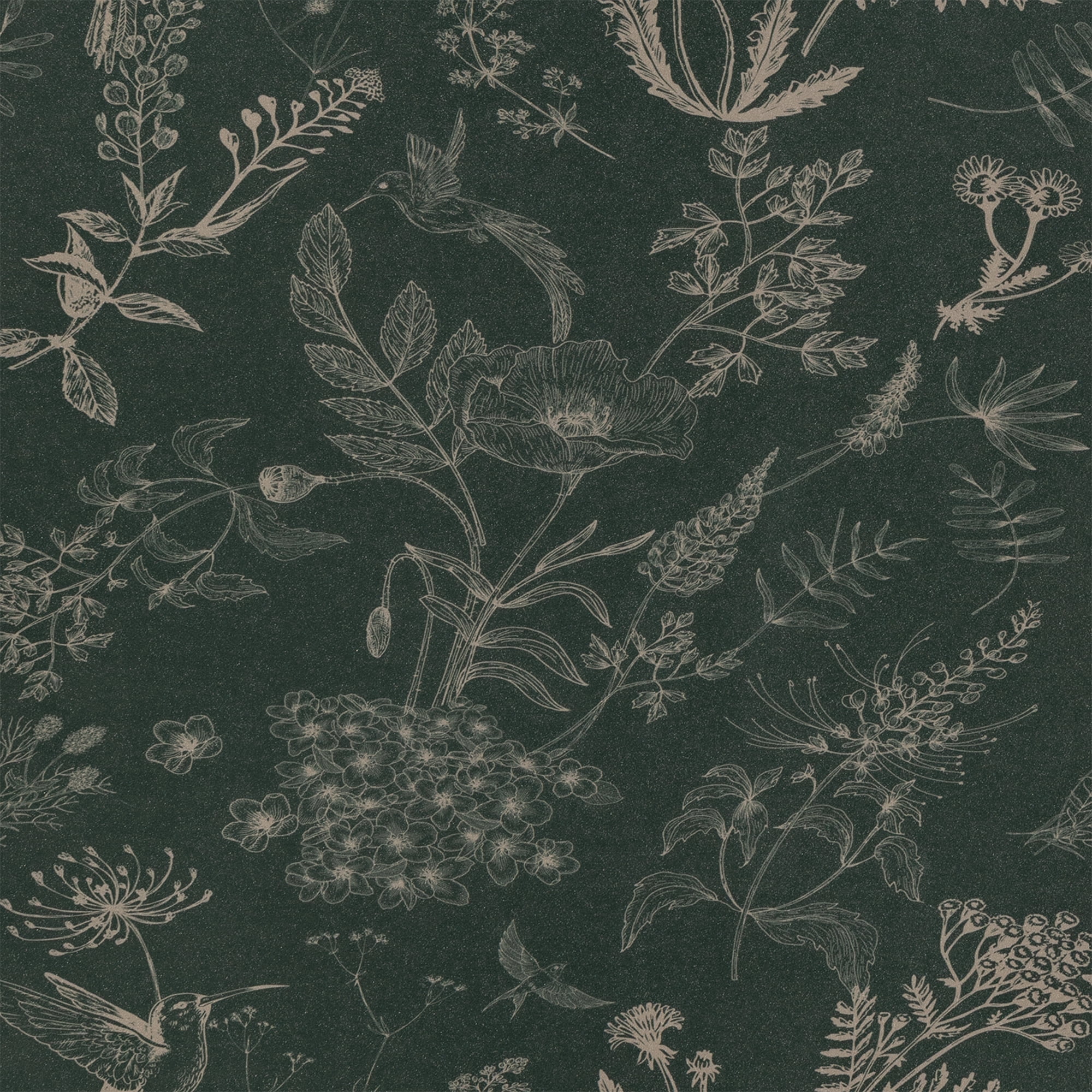 Abyssaly Floral Peel and Stick Wallpaper 17.3"×118" Green Floral and ...