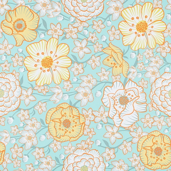Dark Blue and Gold Vintage Floral Peel and Stick Wallpaper 17.7"x118.1 ...