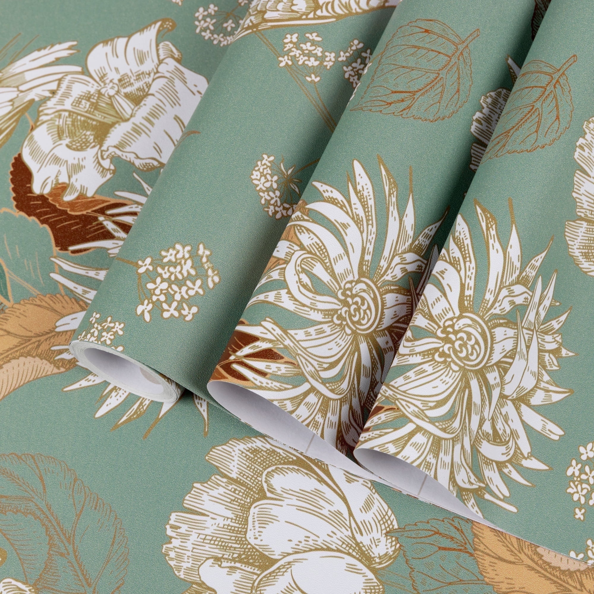 Abyssaly Floral Wallpaper Peel and Stick Wallpaper 17.7" x 118" Self ...