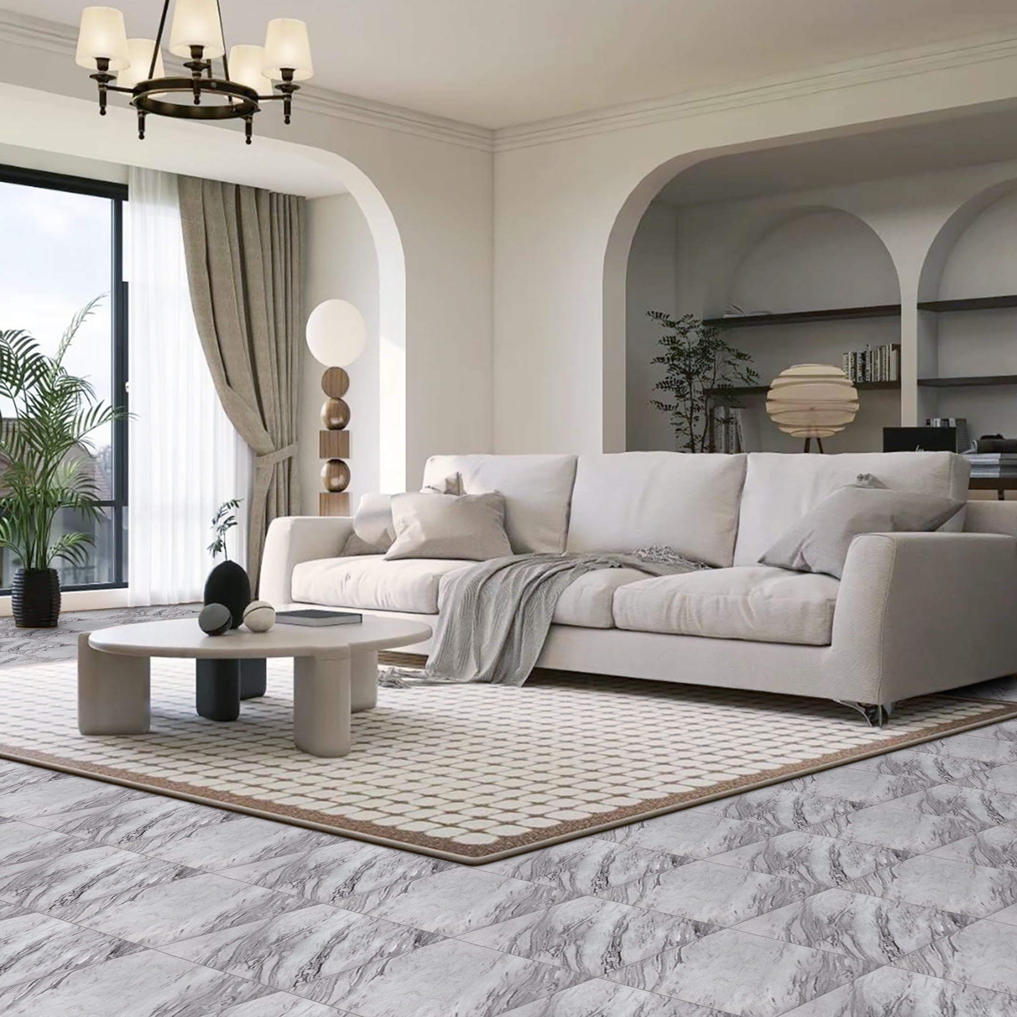 Abyssaly Peel & Stick Floor Tiles 12 x 12 Inch 10 Pack Removable Marble ...