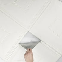 Abyssaly Stick-On Ceiling Tiles -16 Pack, Foam, Covers 21 Sq.Ft,White ...