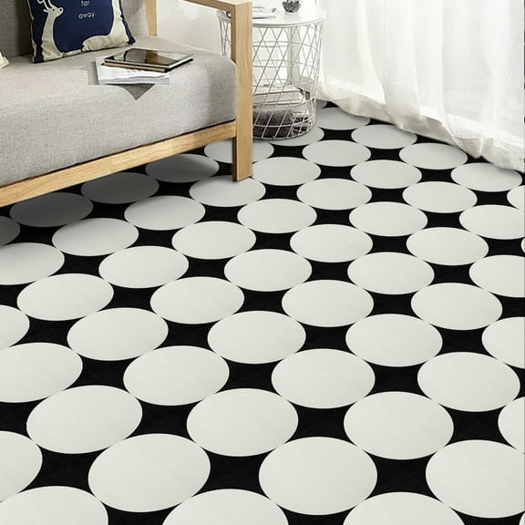 Abyssaly 11.8" x 11.8" 20 Pcs Peel and Stick Floor Tile Black and White ...
