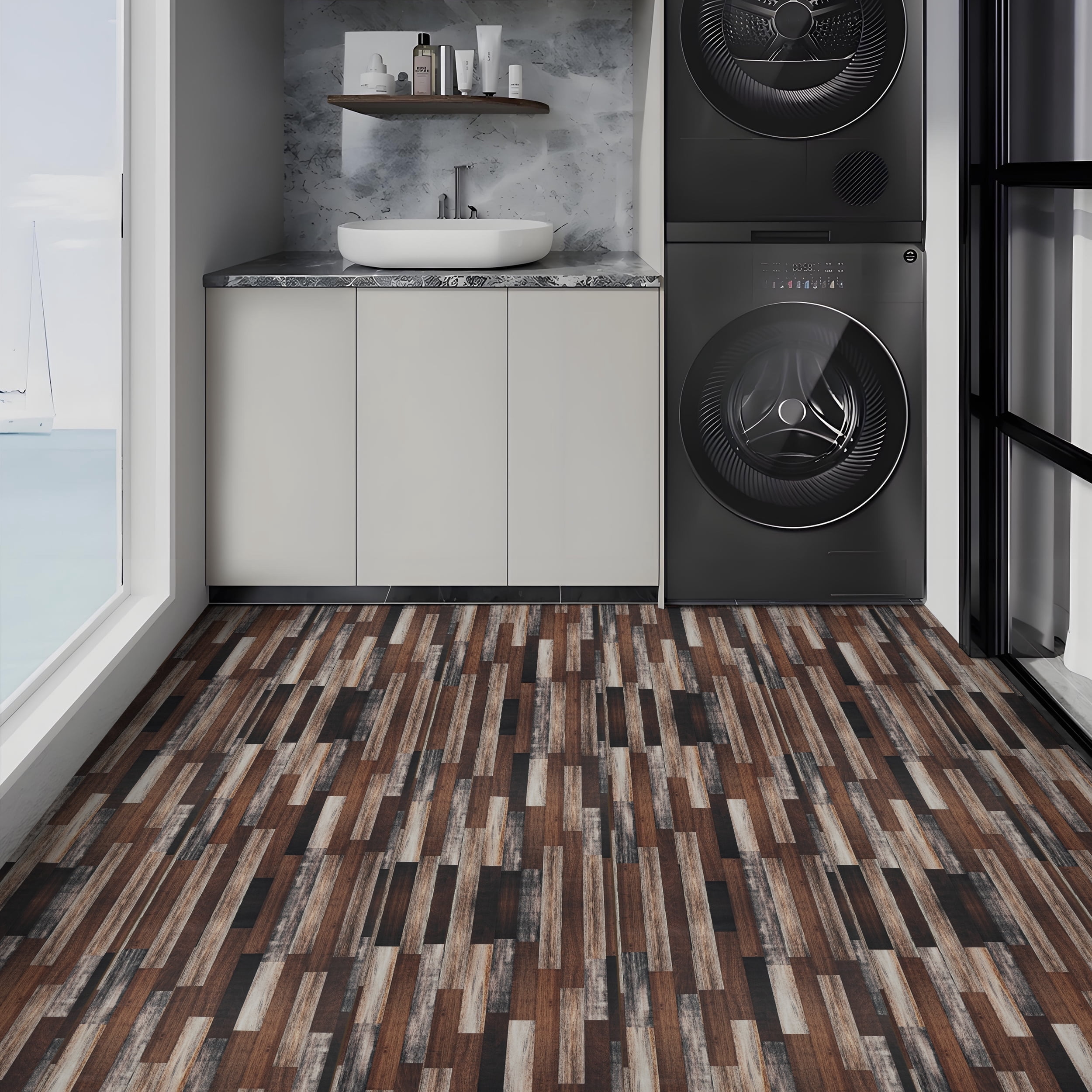 Abyssaly Vinyl Peel and Stick Flooring tile 15.7" x 236", Covering Area ...