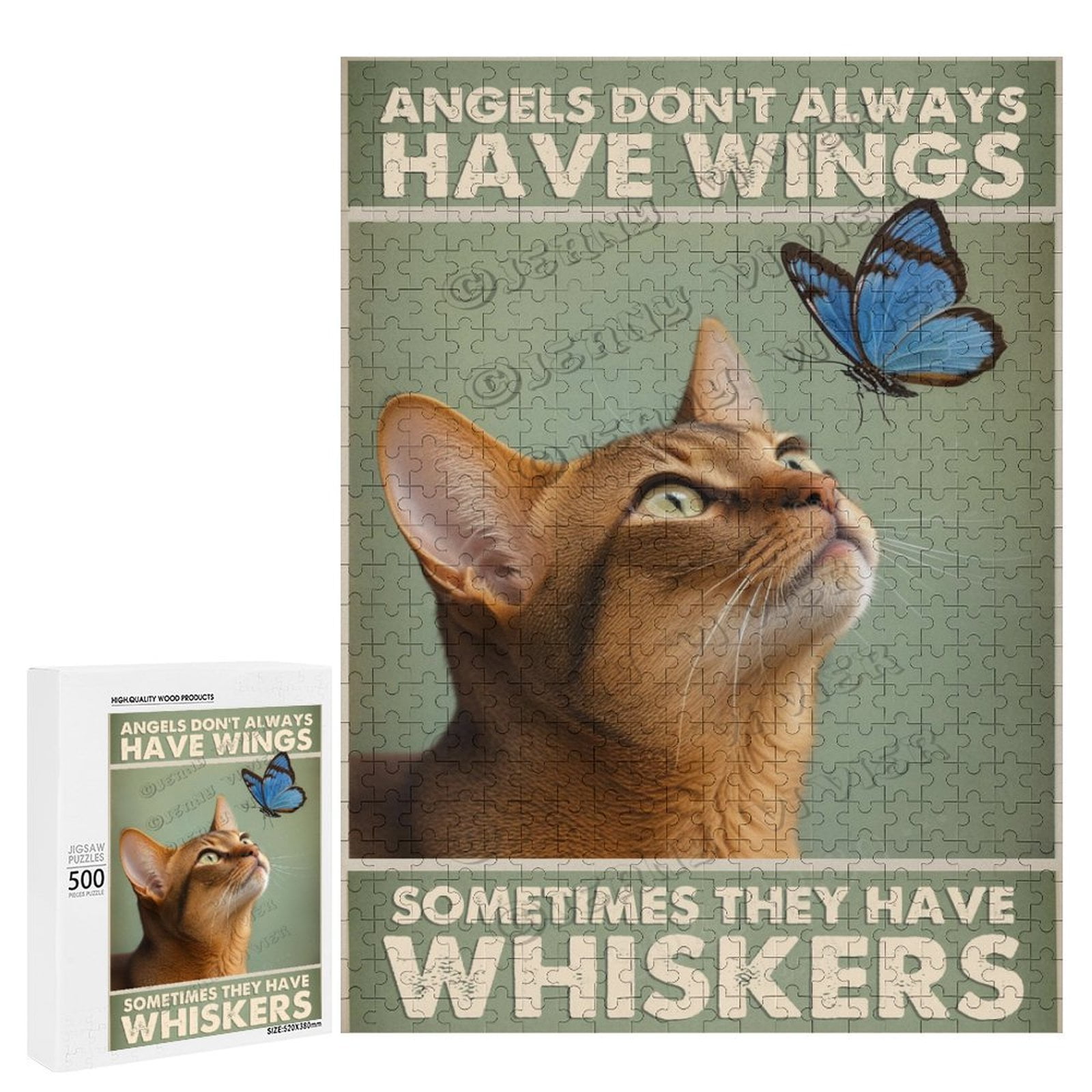 Abyssinian Cat 500 Piece Puzzle for Adults Kittens Jigsaw Puzzles 500 ...