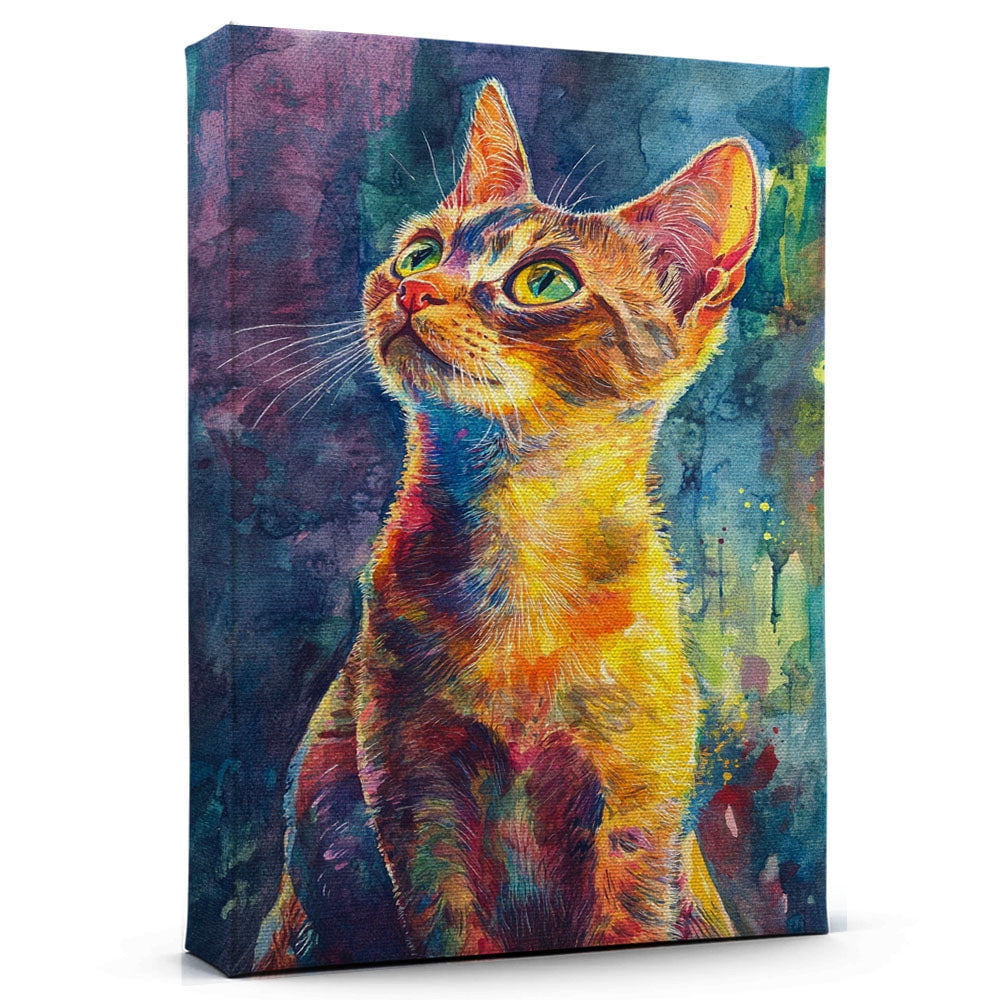 Abyssinian Cat Fawn Canvas Wall Art Animal Decor, Abyssinian Cat Fawn ...