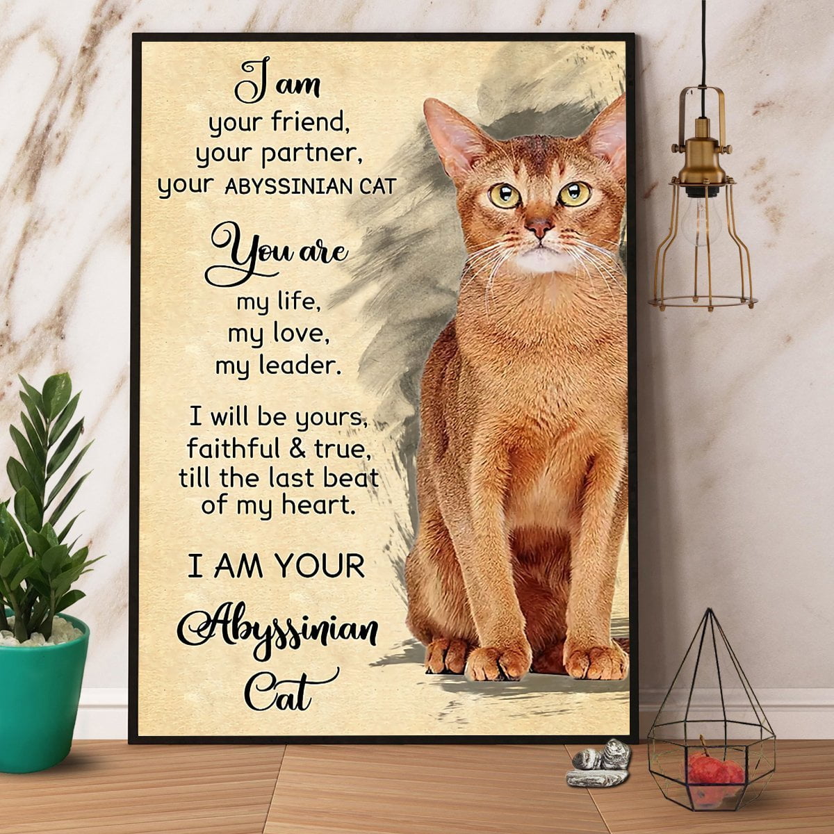 Abyssinian Cat I Am Your Friend Your Partner Satin Poster Wall Art ...