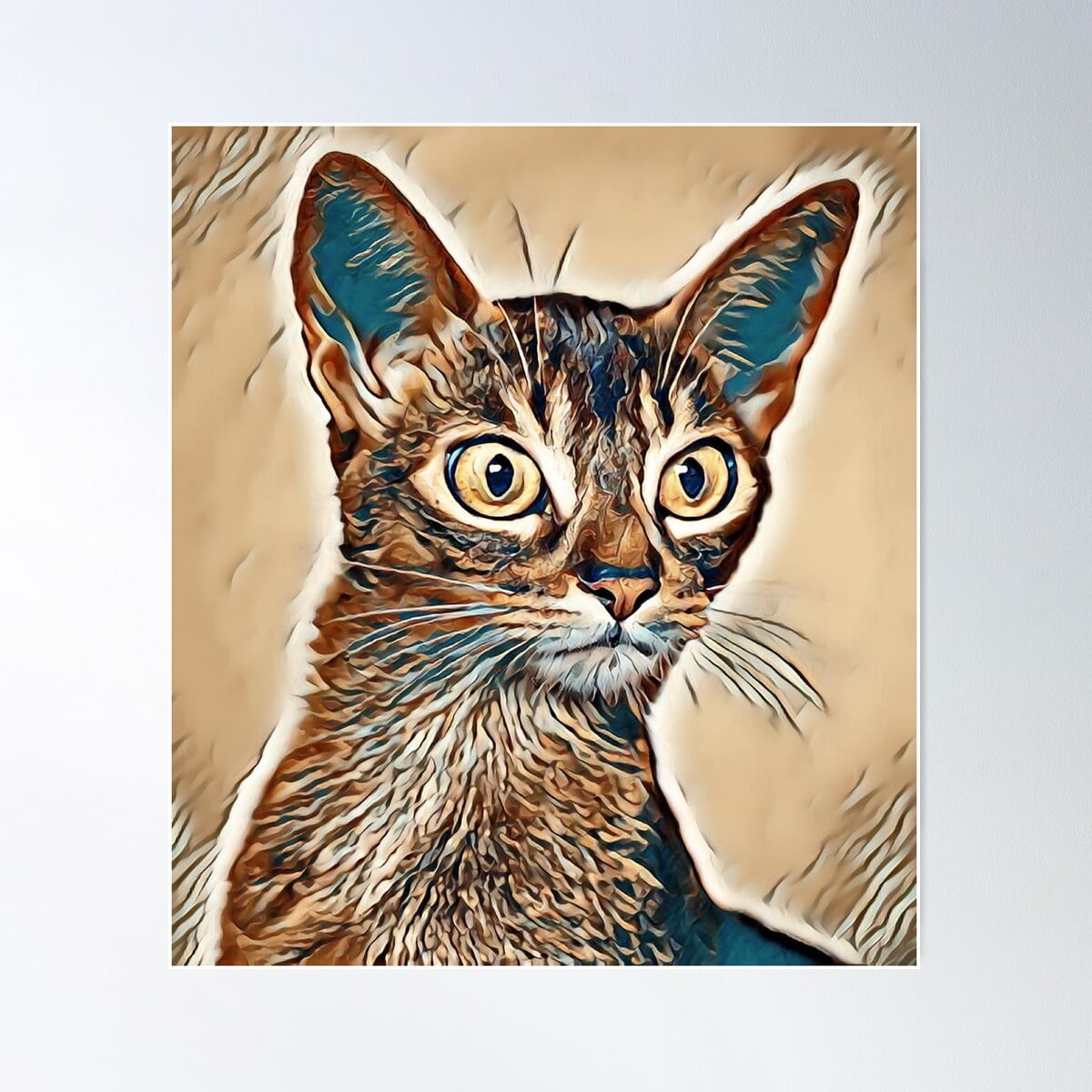 Abyssinian Cat Poster Wall Art, Modern Wall Decor For Living Room ...