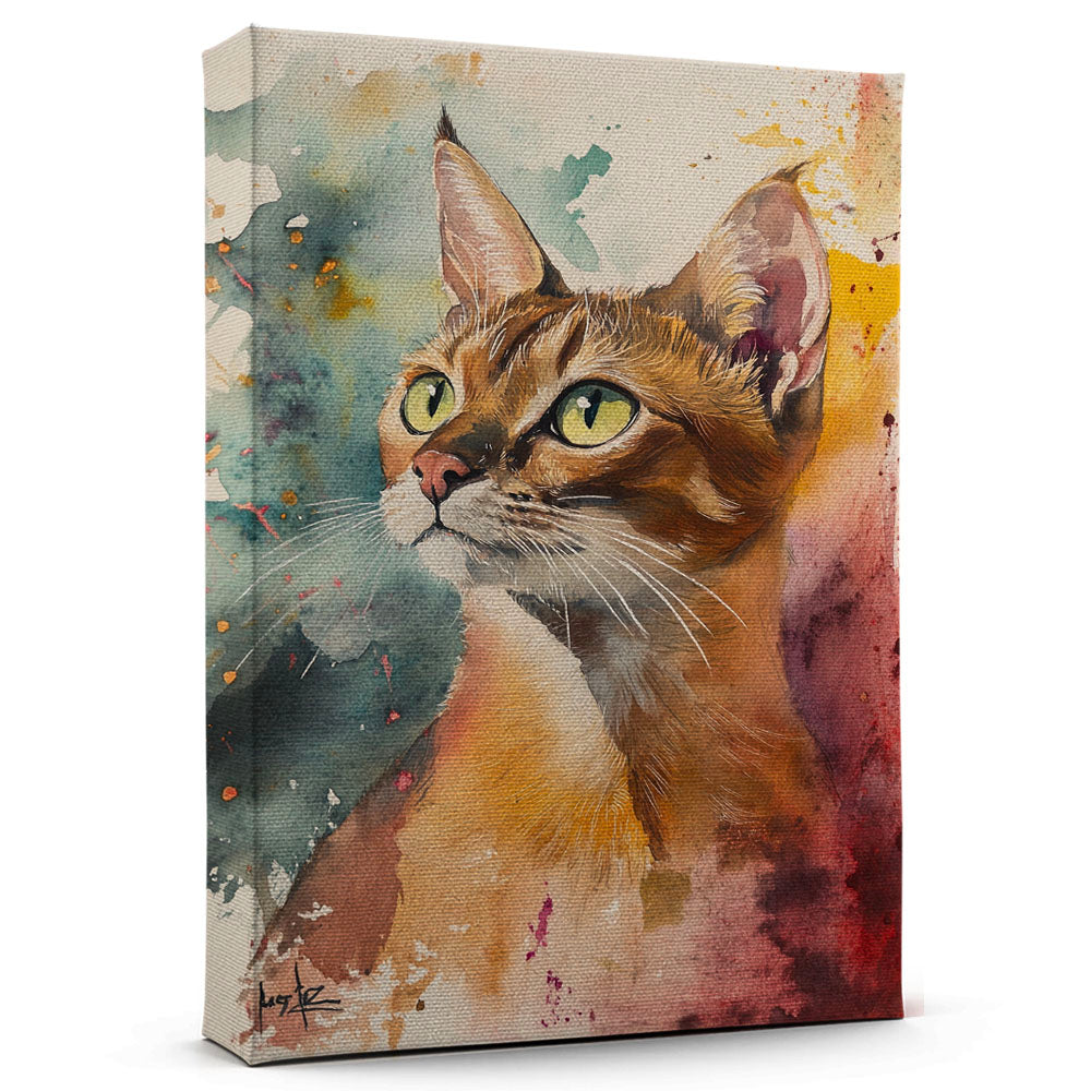 Abyssinian Cat Ruddy Pictures Wall Decor - Colorful Abyssinian Cat ...