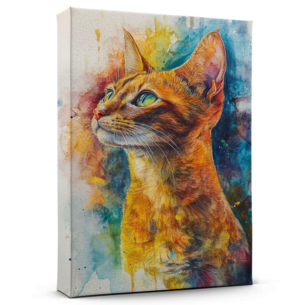 Abyssinian Cat Sorrel Canvas Wall Art Animal Decor, Abyssinian Cat ...