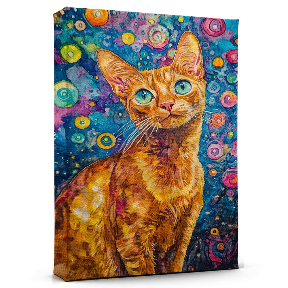 Abyssinian Cat Sorrel Canvas Wall Art Animal Gifts Colourful Abyssinian ...