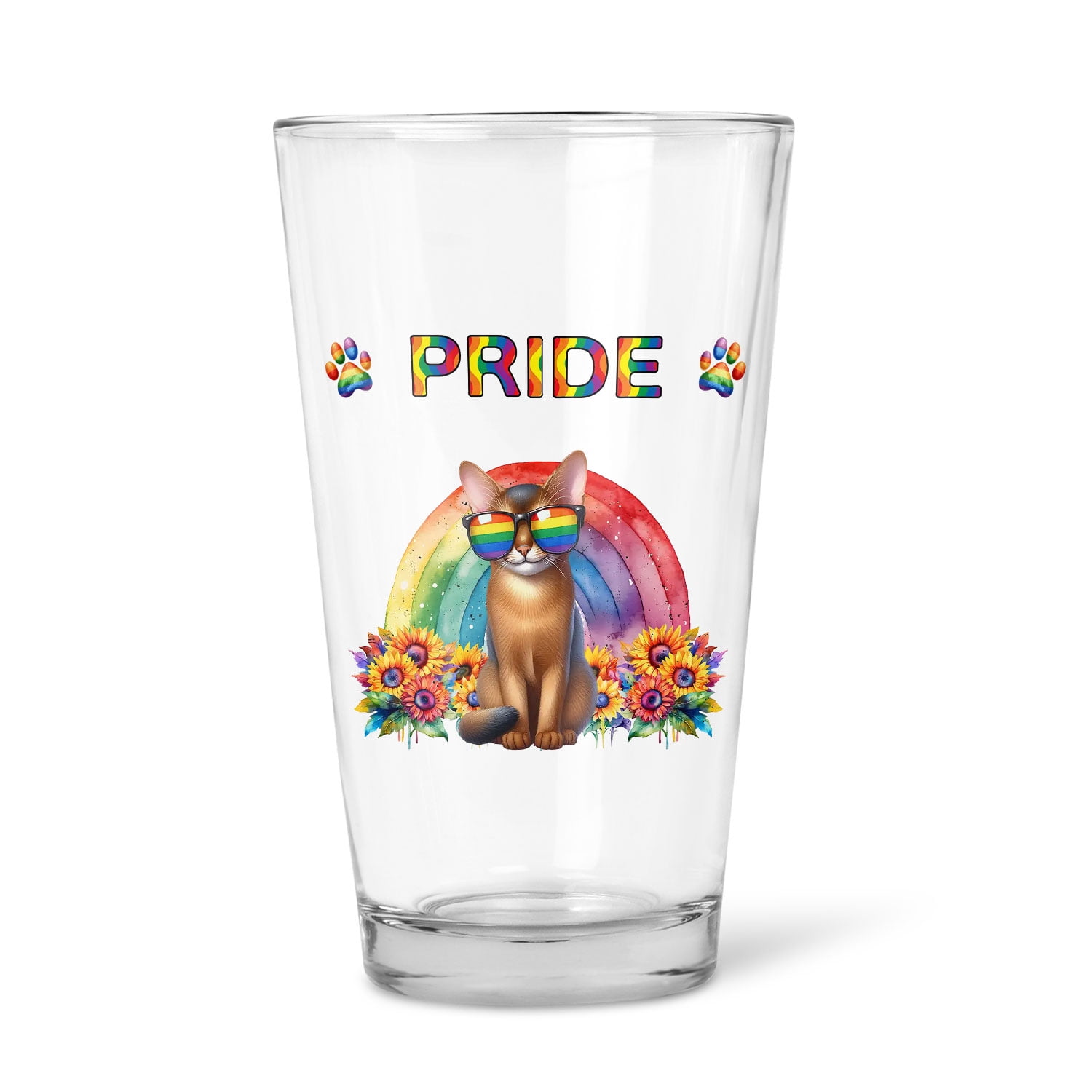 Abyssinian Celebrates Rainbow Pride Month LGBT LGBTQ+ 16oz Pint Beer ...