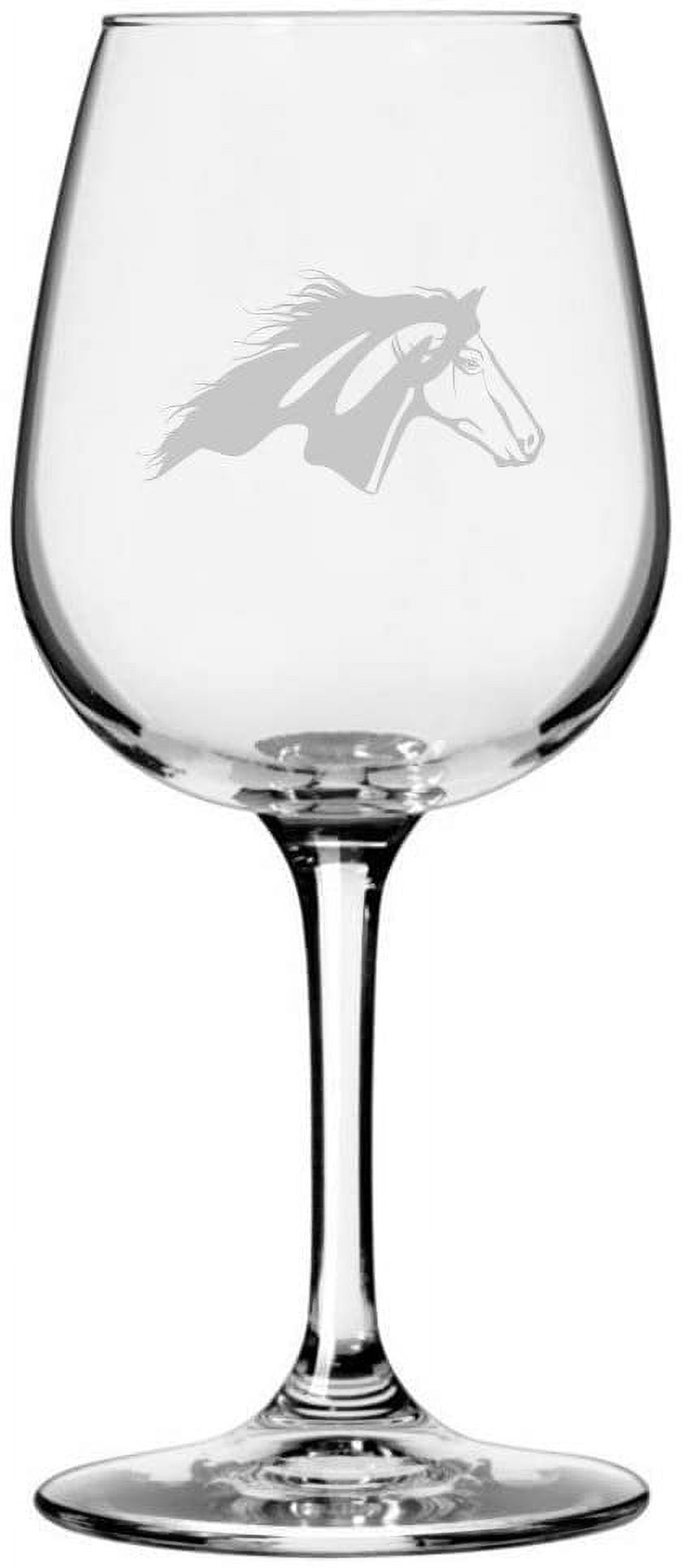 Abyssinian Face Horse Themed Etched All Purpose 12.75oz Libbey Wine ...