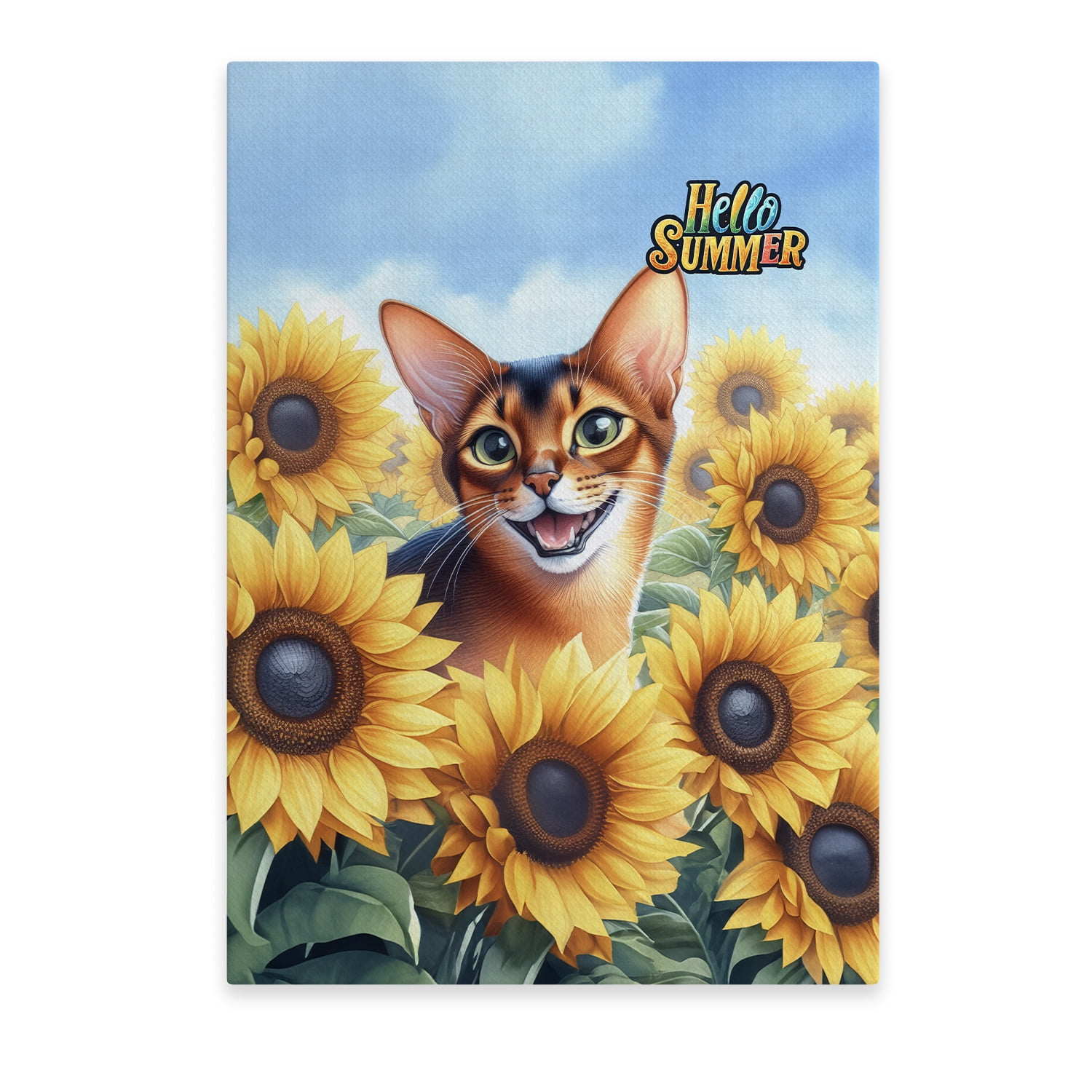 Abyssinian Hello Summer Sunshine Sunflowers Spring Retro Vintage ...