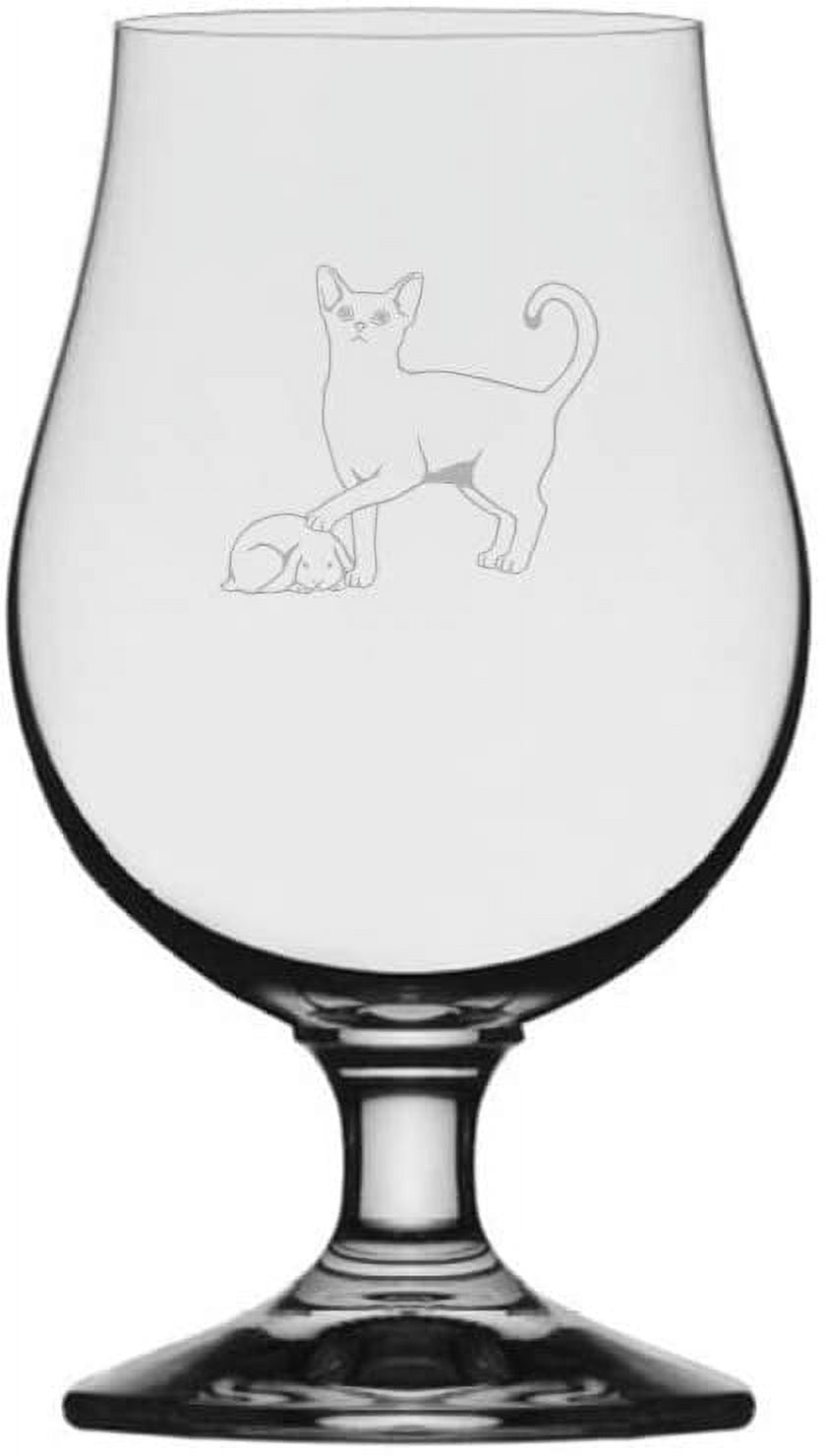 Abyssinian With Rabbit Cat Themed Etched 13.25oz Iona Beer Glass ...