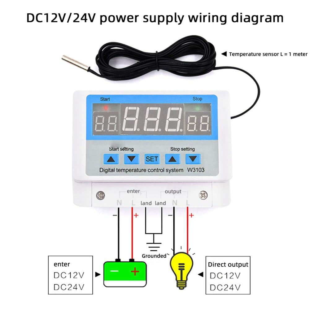 Ac 220V 5000W Digital Thermostat 30A Temperature Controller Switch Dc ...